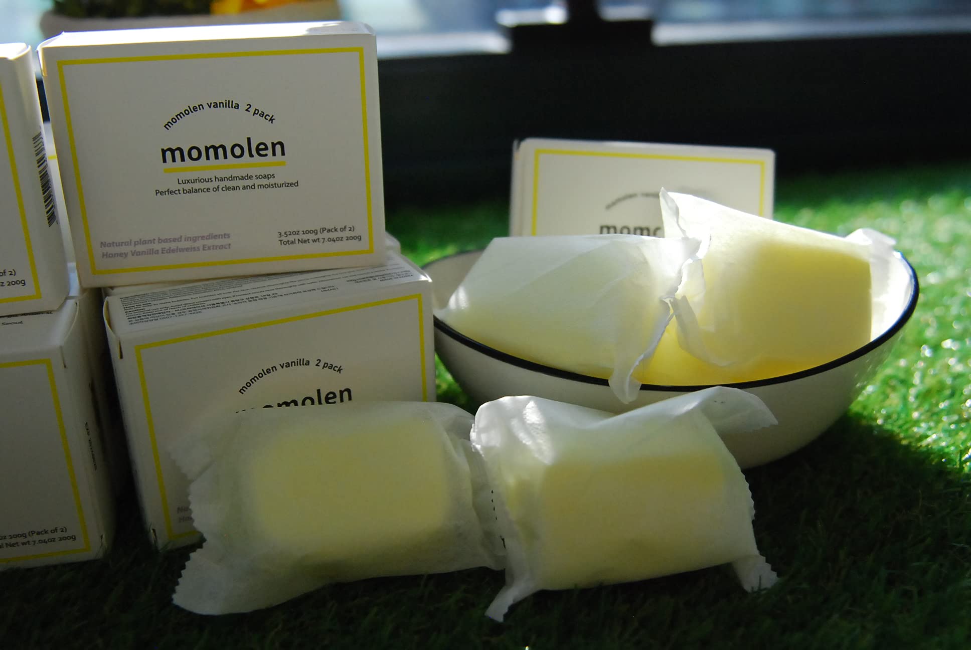 momolen bar soapㅣvanilla soapㅣnatural soap ㅣ sensitive skin moisturizing ㅣ 3.5 OZ 2 PackㅣHandmade organic soap barㅣbath soap