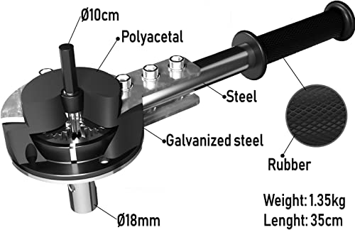Mormysh Ice Auger Drill Adapter with Galvanized Steel Plates, Ice Fishing Planetary Reducer for Ice Screws, Ice Fishing Drill Attachment with Rubber Handle, Cordless Adapter for Ice Auger Drill