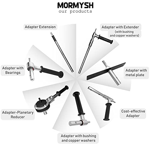 Mormysh Ice Auger Drill Adapter with Galvanized Steel Plates, Ice Fishing Planetary Reducer for Ice Screws, Ice Fishing Drill Attachment with Rubber Handle, Cordless Adapter for Ice Auger Drill