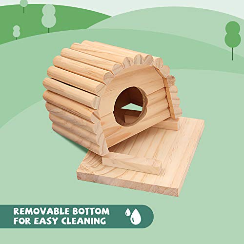 DUANY STORE Mini Wooden Hamster House, 11x10x9cm Small Animal Nesting Habitat,Hamster House Wooden Hut Play Toys Chews