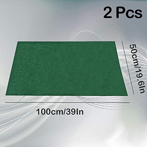 HERCOCCI 2 Pack Reptile Carpet, 39ββ x 20ββ Terrarium Bedding Substrate Liner Reptile Cage Mat Tank Accessories for Bearded Dragon Lizard Tortoise Leopard Gecko Snake (Green)