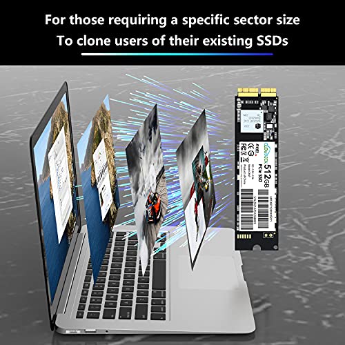 Cloudeck NVMe SSD 512GB PCIe Gen3x4 Internal Solid State Drive with 3D NAND for MacBook Air (Mid 2013-2017), MacBook Pro(Retina, Late 2013-Mid 2015), Mac Pro(2013) & Mini (2014), iMac(2013-2017)