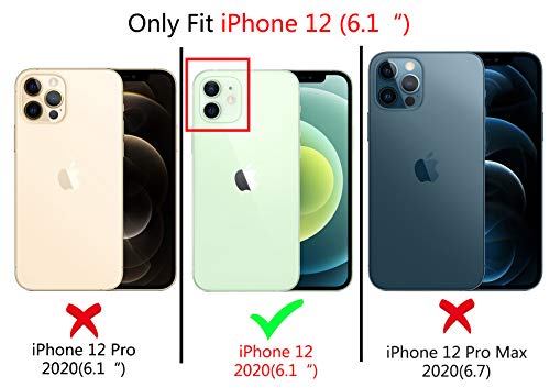 Ownest Compatible for iPhone 12 Case [Not fit iPhone 12 Pro 6.1‘’] for Clear Frosted PC Back 3D Floral Girls Woman and Soft TPU Bumper Silicone Slim Shockproof Case for iPhone 12 6.1''-Purple