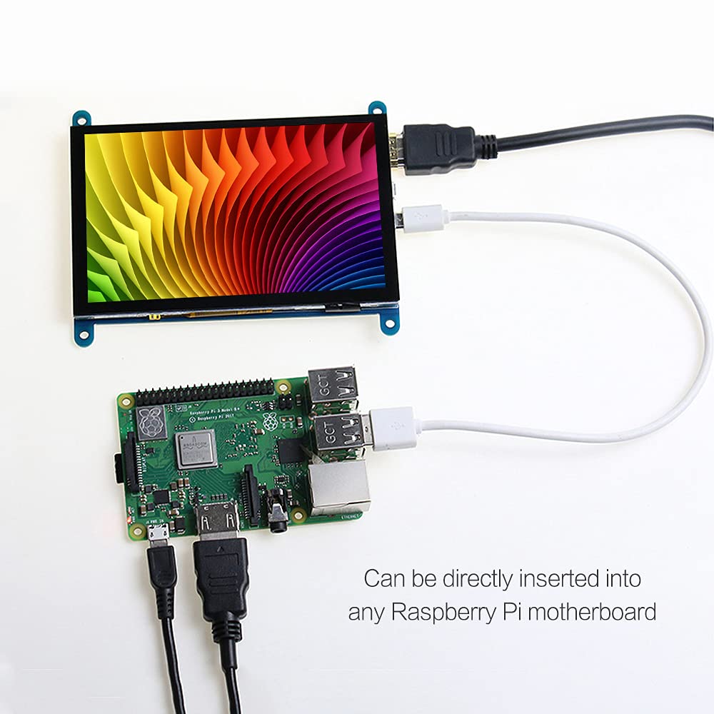 Aibesy 5 Inch HD Capacitive Touchscreen Display 800480 Resolution Small Portable Monitor with USB HD Interface Compatible with Raspberry Pi Educational Tool