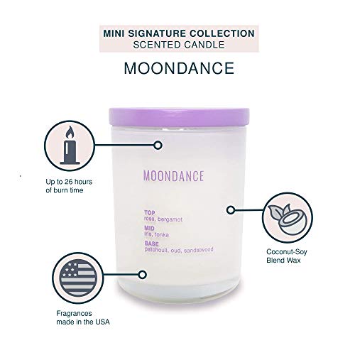 Mini Scented Candle by Studio Oh! - Moondance - 3.5-Ounce Coconut-Soy Blend Wax Scented Jar Candle for Home & Office or Travel - Burns up to 26 Hours