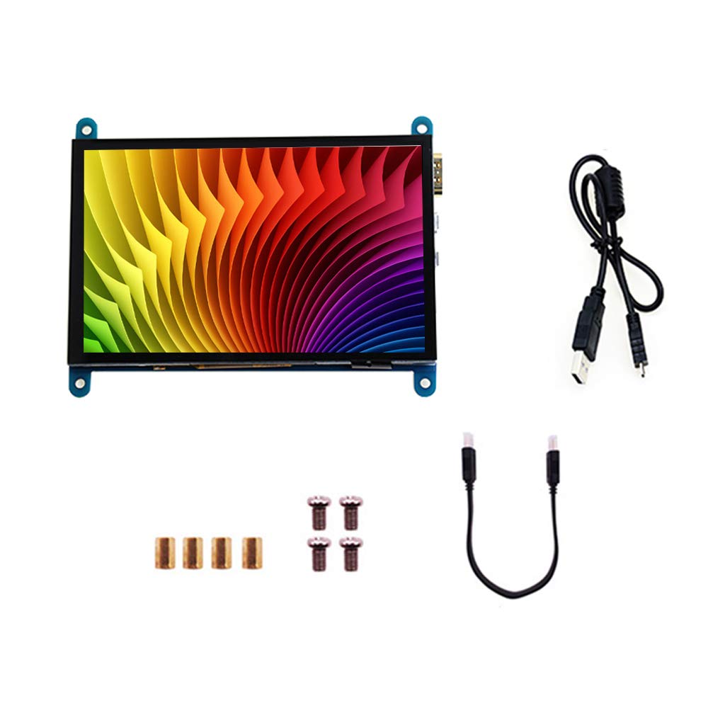 Aibesy 5 Inch HD Capacitive Touchscreen Display 800480 Resolution Small Portable Monitor with USB HD Interface Compatible with Raspberry Pi Educational Tool