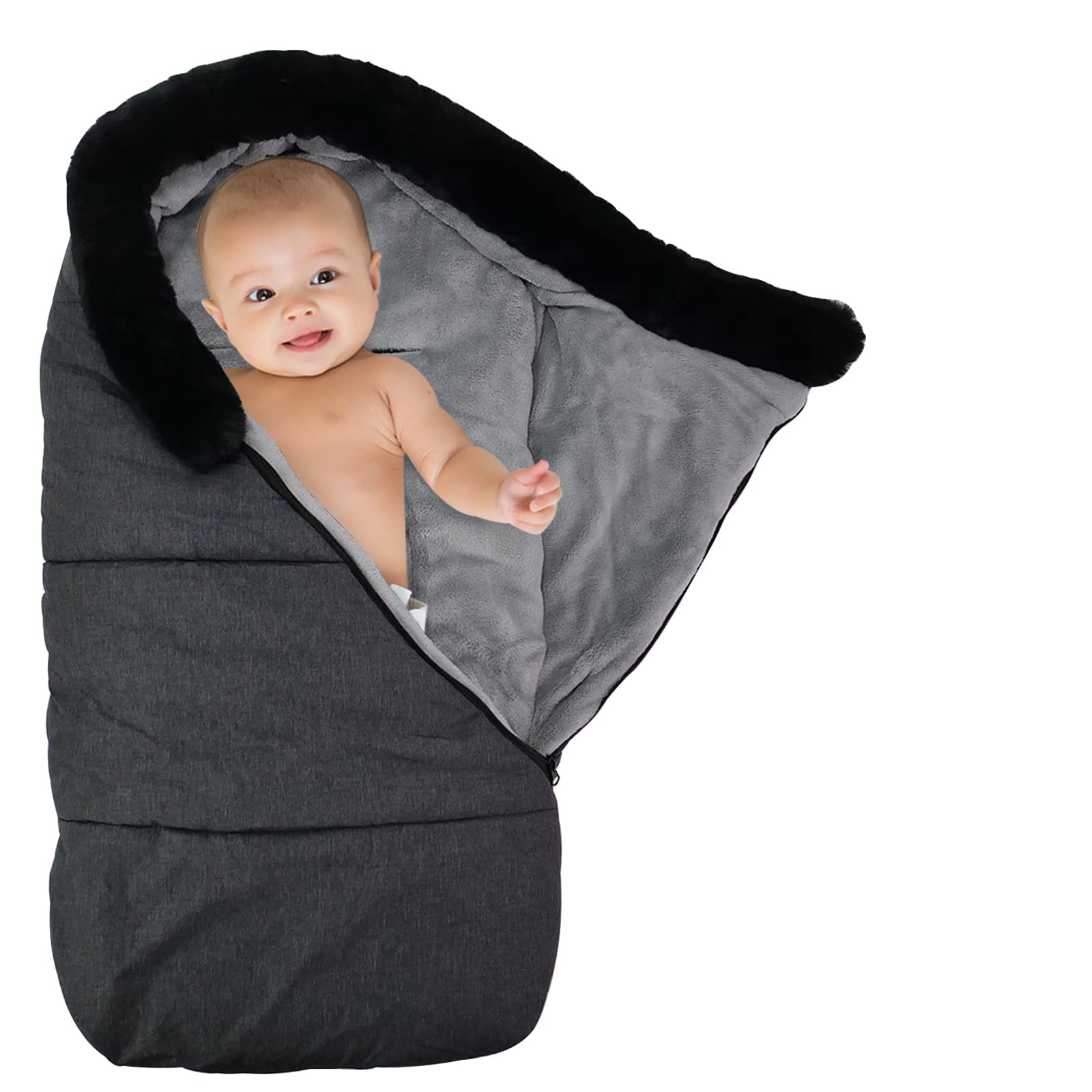 Baby Bunting Bag, Footmuff for Stroller Warm Sleeping Bag for Pushchair Stroller and Car Seat, Black