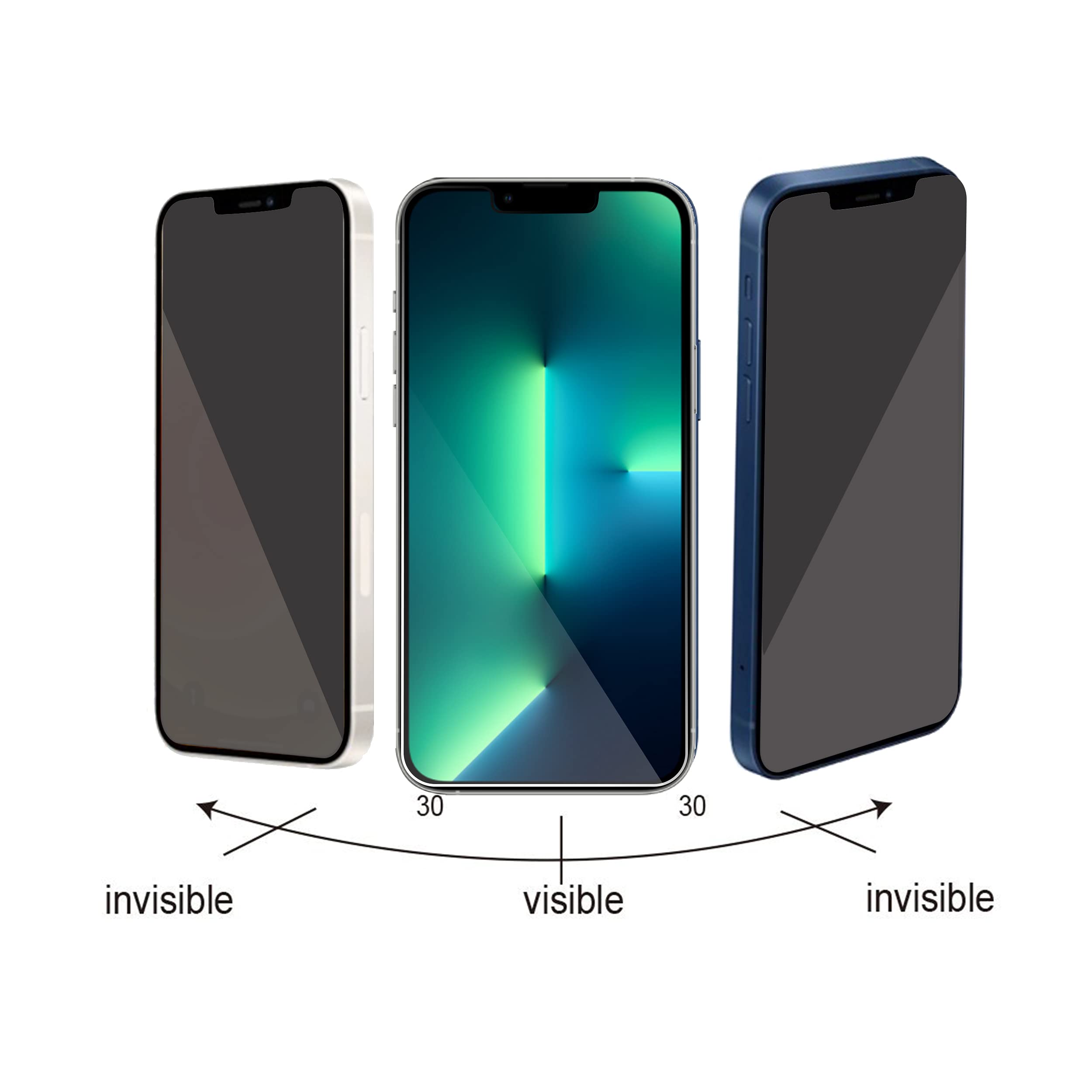 Ailun Privacy Screen Protector for iPhone 14 Plus/iPhone 13 Pro Max [6.7 Inch Display] 2 Pack Anti Spy Private Tempered Glass[2 Pack]
