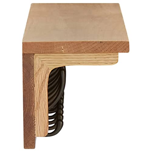 vidaXL Coat Rack Solid Oak Wood Stand Wall Mounted Hook Hanger 23.6"/35.4"
