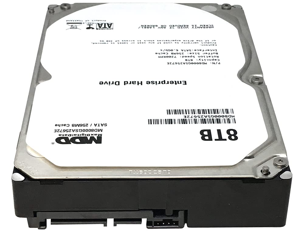 MaxDigitalData (MD6000GSA12872E) 6TB 7200RPM 128MB Cache SATA 6.0Gb/s 3.5-inch Internal Hard Drive (Enterprise Grade) - 3 Years Warranty (Renewed)