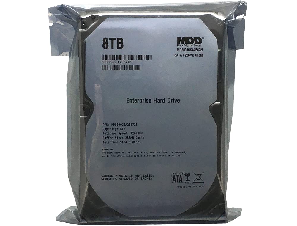 MaxDigitalData (MD6000GSA12872E) 6TB 7200RPM 128MB Cache SATA 6.0Gb/s 3.5-inch Internal Hard Drive (Enterprise Grade) - 3 Years Warranty (Renewed)