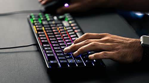 CHERRY G80-3000N RGB TKL, French layout, AZERTY keyboard, wired keyboard, mechanical gaming keyboard, MX SILENT RED SWITCHES, black