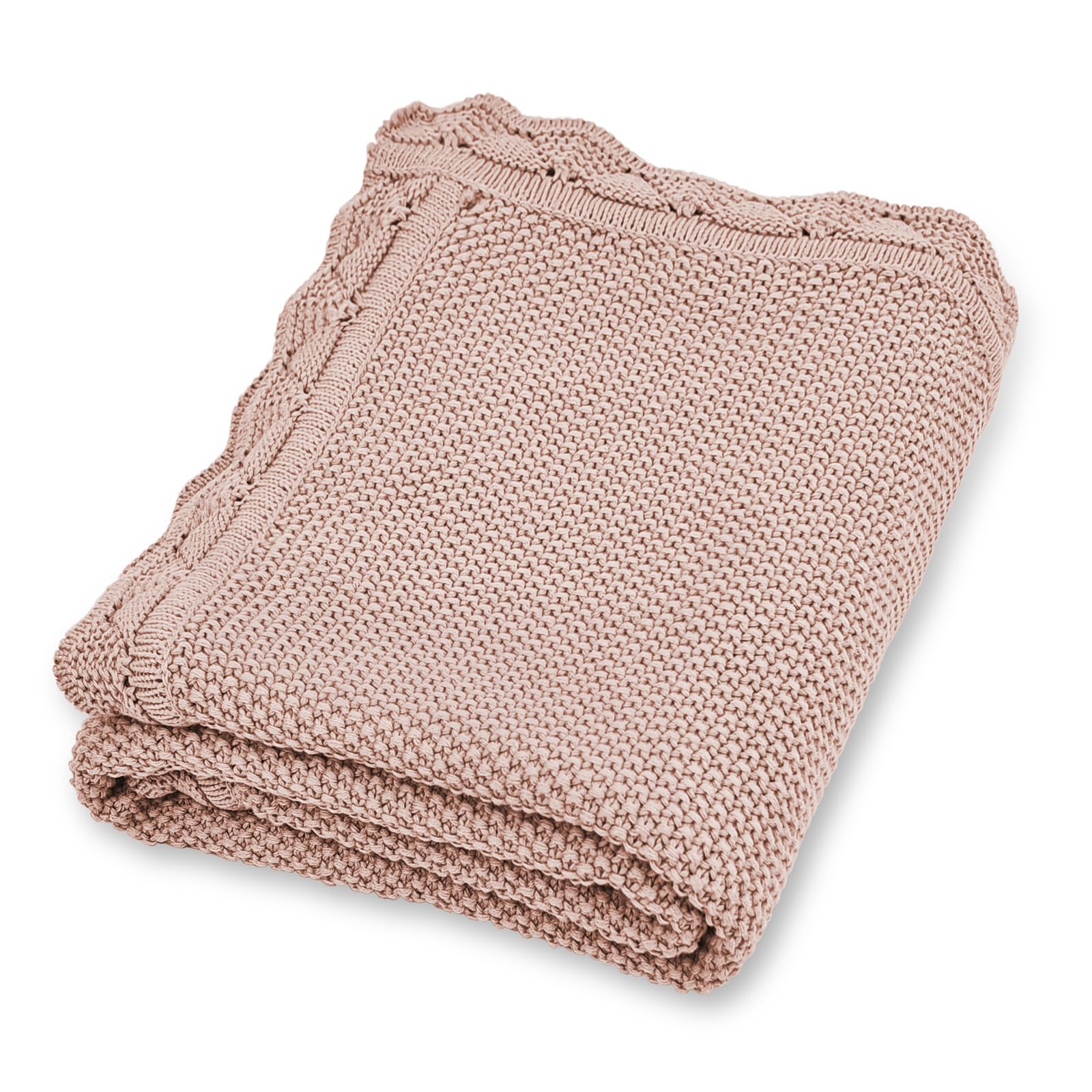 YOYI YOYI Cotton Baby Blanket Toddler Blankets Soft Warm Breathable Nursery Swaddling Blankets for Girls and Boys Receiving Blanket for Crib, Stroller, car31x40 inches (Dusty Rose)