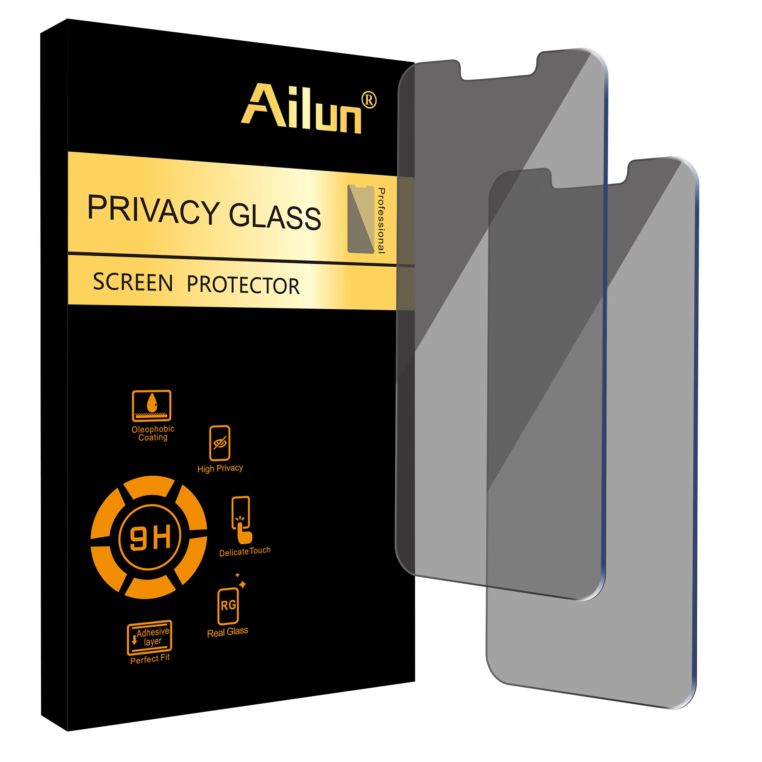 Ailun Privacy Screen Protector for iPhone 14 Plus/iPhone 13 Pro Max [6.7 Inch Display] 2 Pack Anti Spy Private Tempered Glass[2 Pack]