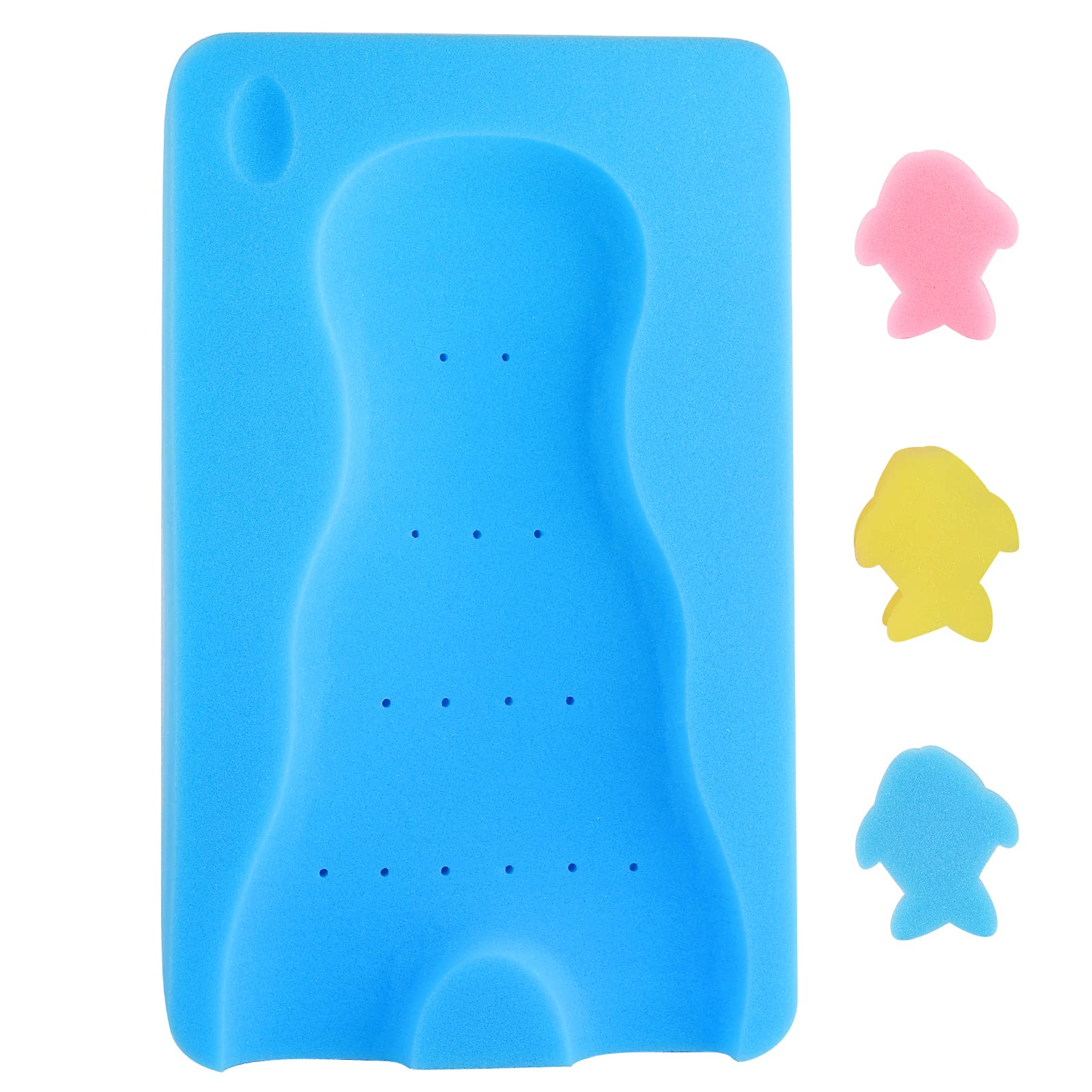 Cubolar Baby Bath Sponges Baby Bath Anti-Slip Cushion Infant Bath Sponges Mat Bath Support for Newborns Toddlers Infant