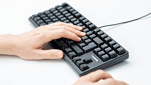 CHERRY G80-3000N RGB TKL, French layout, AZERTY keyboard, wired keyboard, mechanical gaming keyboard, MX SILENT RED SWITCHES, black