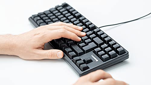 CHERRY G80-3000N RGB TKL, French layout, AZERTY keyboard, wired keyboard, mechanical gaming keyboard, MX SILENT RED SWITCHES, black
