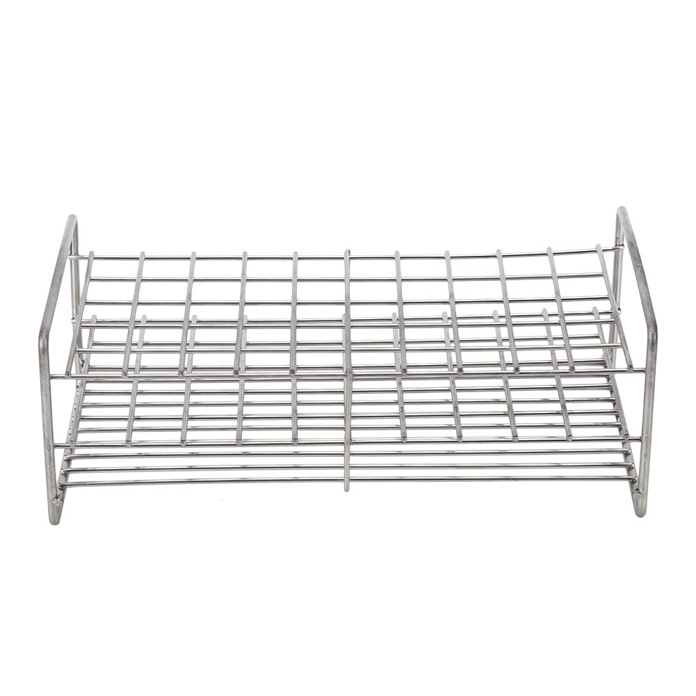 Test Tube Rack, Metal Test Tube Rack Square Hole Test Tube Stand with Handle for Laboratory