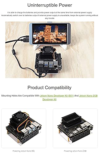 Waveshare UPS Power Module (B) for Jetson Nano 5V Uninterruptible Power Supply 5A High Current with Pogo Pins Connector