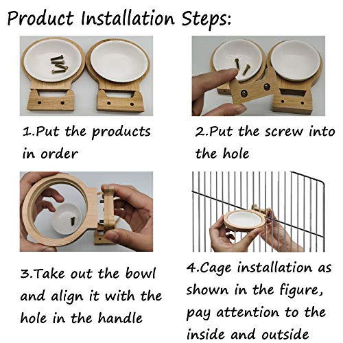Hamster Food Bowl Ceramic Water Bowl Hanging Crates Mini Pet Bowl for Hamster Mice Bird Guinea Pig and Other Small Animals(2 Pack)