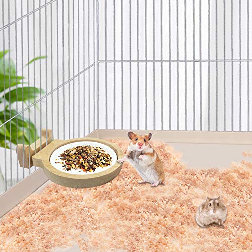 Hamster Food Bowl Ceramic Water Bowl Hanging Crates Mini Pet Bowl for Hamster Mice Bird Guinea Pig and Other Small Animals(2 Pack)