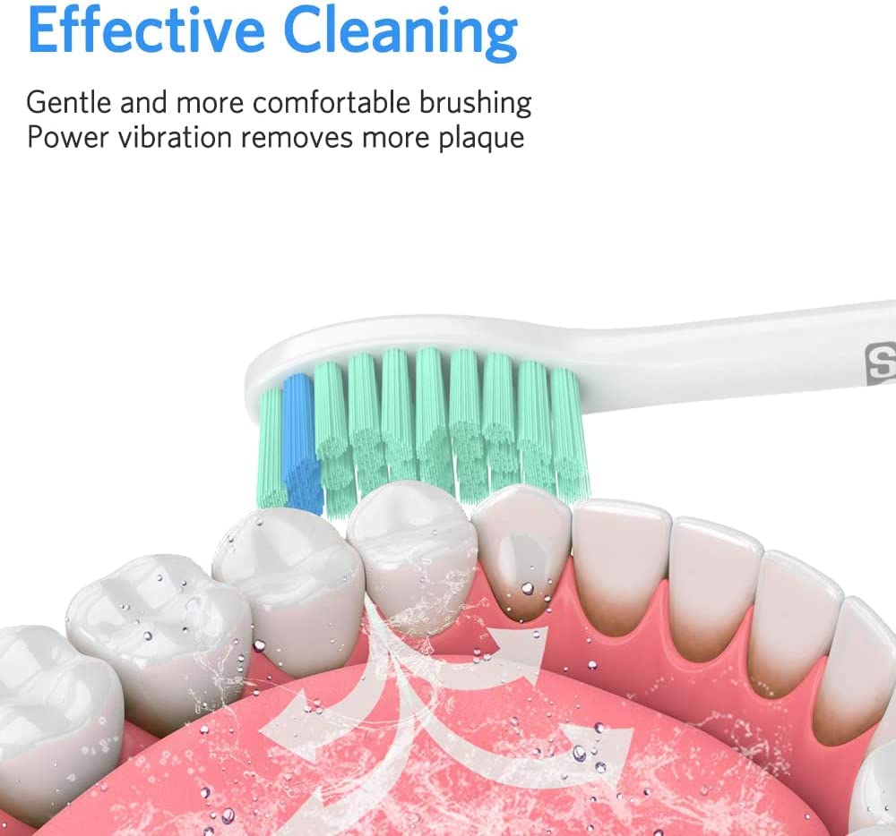 Senyum Replacement Toothbrush Heads Compatible with Philips Sonicare Electric Brush Heads E-Series, 6 Pack