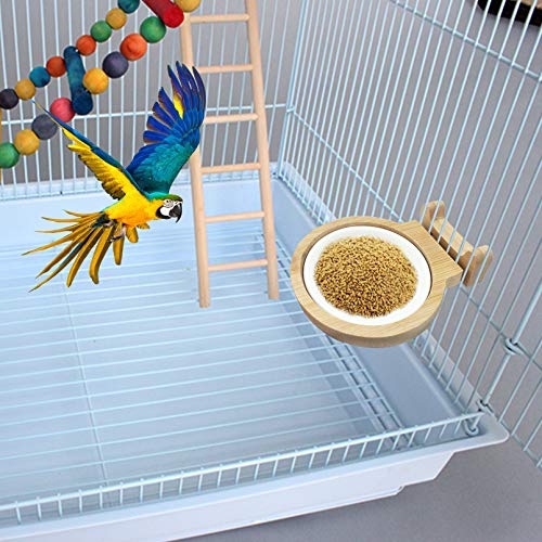 Hamster Food Bowl Ceramic Water Bowl Hanging Crates Mini Pet Bowl for Hamster Mice Bird Guinea Pig and Other Small Animals(2 Pack)