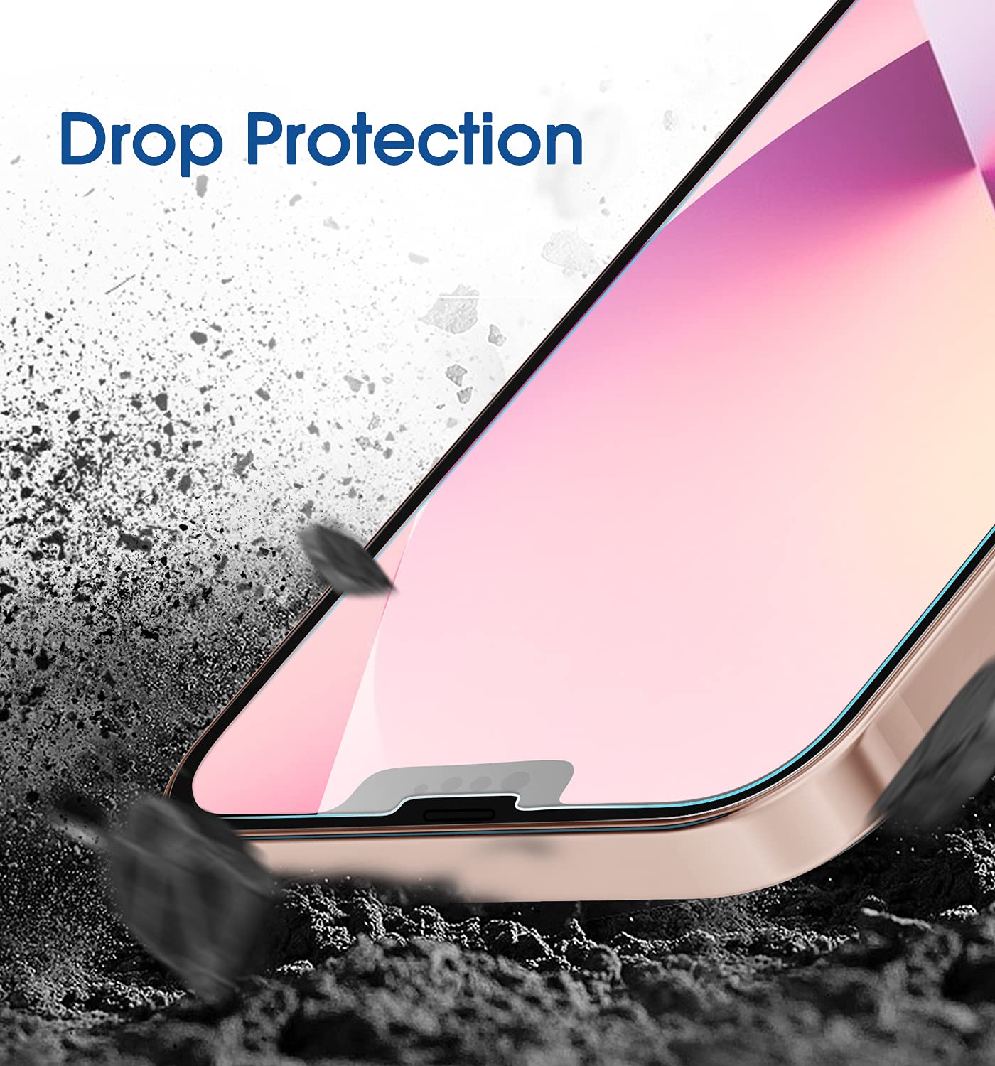 amFilm OneTouch Glass Screen Protector Compatible with iPhone 13 Mini 5.4" 2021 with Easy Installation Kit, Full Coverage Case Friendly, Tempered Glass, 2 Pack