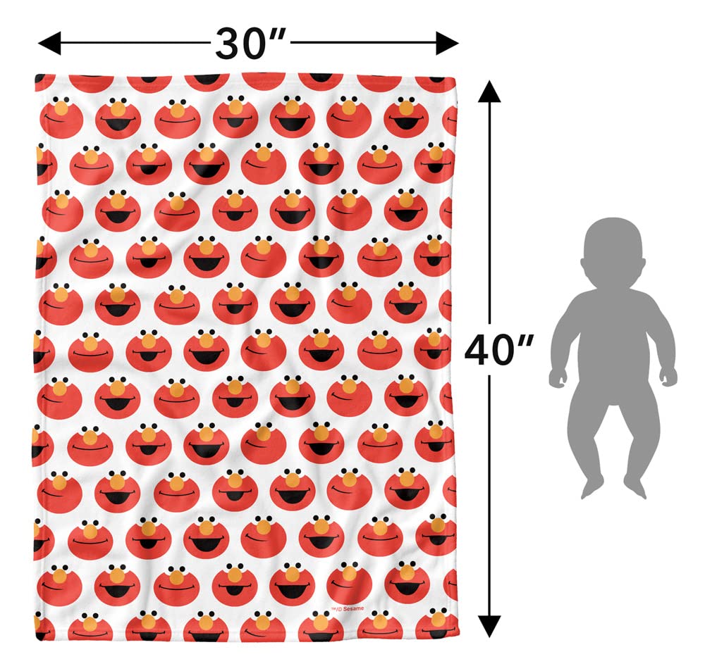 LOGOVISION Sesame Street Lightweight Baby Blanket, 30"X40", Simple Elmo Pattern Unisex for Infants Girls & Boys