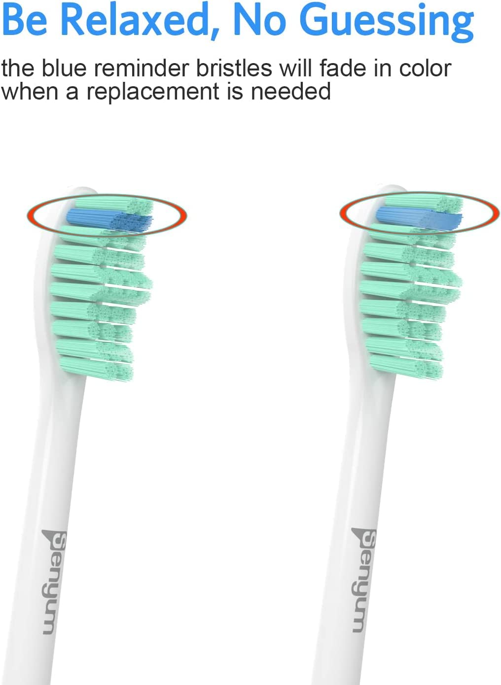 Senyum Replacement Toothbrush Heads Compatible with Philips Sonicare Electric Brush Heads E-Series, 6 Pack