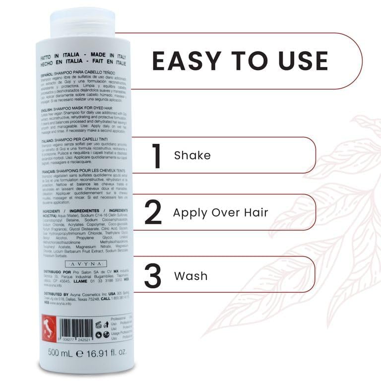 Avyna Shampoo for Color Treated Hair with Goji Extract 16.91 oz
