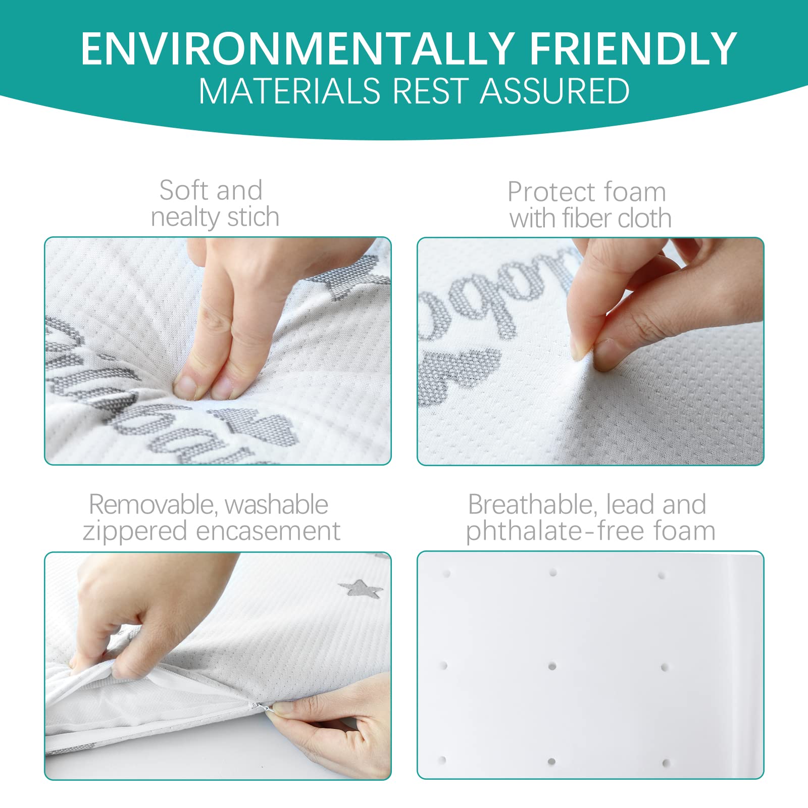 Bassinet Mattress Topper with Removable Zippered Cover, Waterproof Breathable Soft Bassinet Mattress Topper, 29" x 16"
