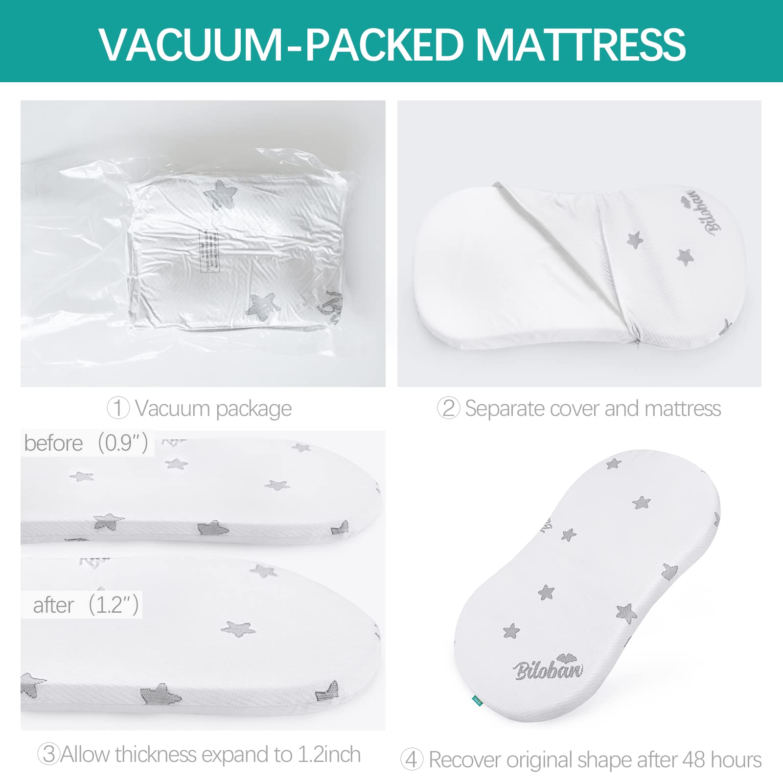 Bassinet Mattress Topper with Removable Zippered Cover, Waterproof Breathable Soft Bassinet Mattress Topper, 29" x 16"