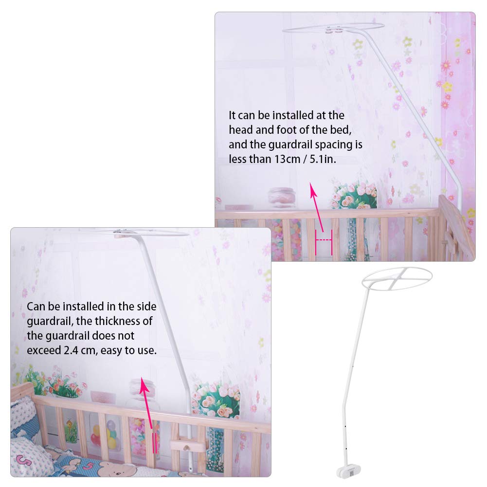 FAMKIT Mosquito Net Stand Holder Set Adjustable Clip-On Crib Canopy Holder Rack Mosquito Net Accessories