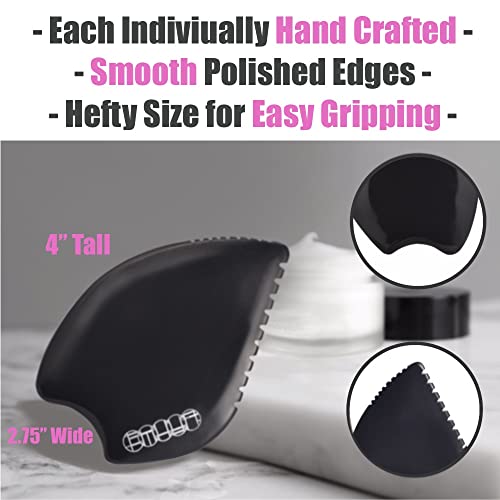 Emuya Gua Sha Facial Tools β Guasha Tool for Face - Gua Sha Stone Massage Tool for Sculpting, Scarping, Contour Jawline, or Body β Black Bian Stone Massager in 7 Edges for Skincare