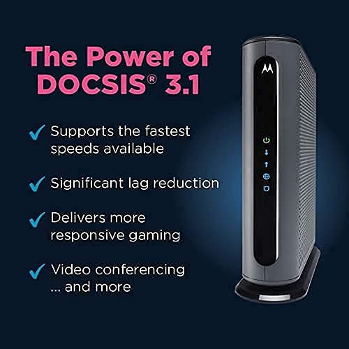 Motorola MG8702- DOCSIS 3.1 Cable Modem Wi-Fi Router,(High Speed Combo) with Intelligent Power Boost - AC3200 Wi-Fi Speed, Approved for Comcast Xfinity, Cox, and Charter Spectrum - (Renewed)
