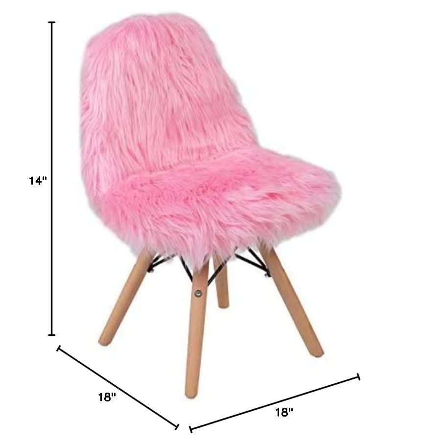Flash Furniture Kids Shaggy Dog Light Pink Accent Chair