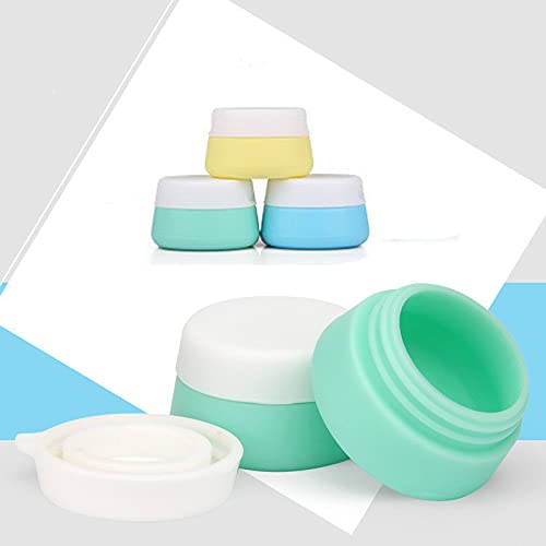 3 Pcs 20ml Silicone Cream Jars,Travel Containers Sets Refillable Empty Makeup Pots Container Vials for Cosmetic Lotion Face Body Hand Lip Cream