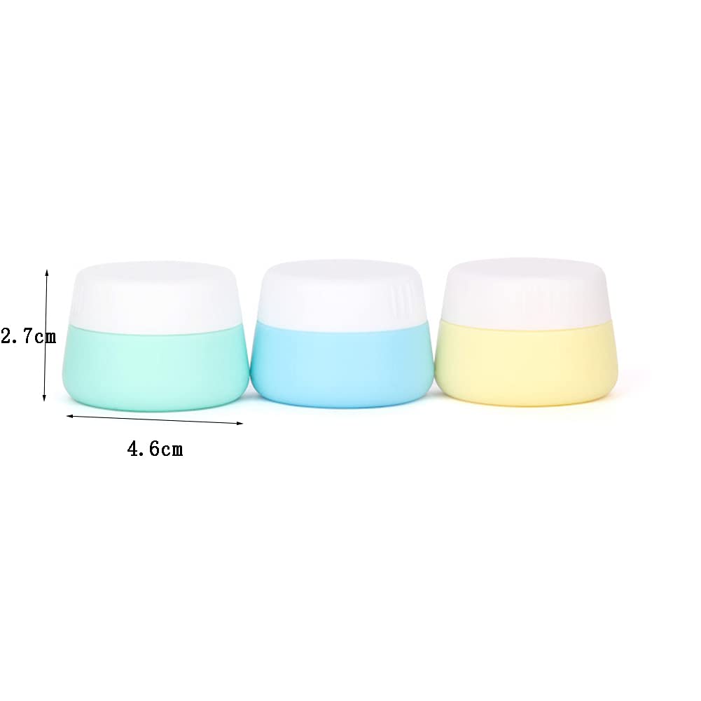 3 Pcs 20ml Silicone Cream Jars,Travel Containers Sets Refillable Empty Makeup Pots Container Vials for Cosmetic Lotion Face Body Hand Lip Cream