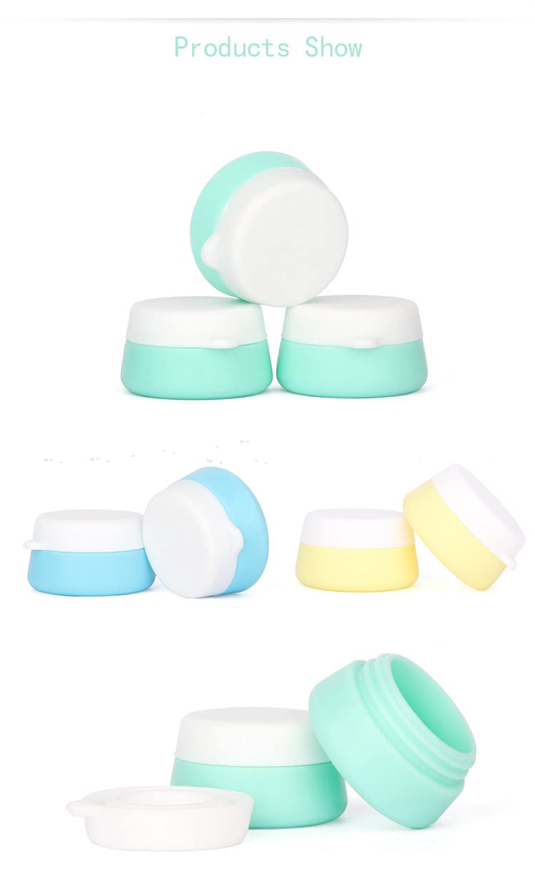3 Pcs 20ml Silicone Cream Jars,Travel Containers Sets Refillable Empty Makeup Pots Container Vials for Cosmetic Lotion Face Body Hand Lip Cream