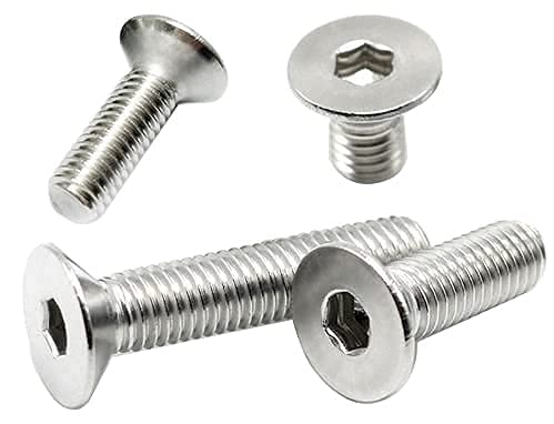 20PCS M8 x 25mm Flat Head Socket Cap Screws Bolts, Stainless Steel 18-8 (304), Bright Finish, Allen Socket Drive,Machine Screws Inner Hex Screw Fasteners Bolts