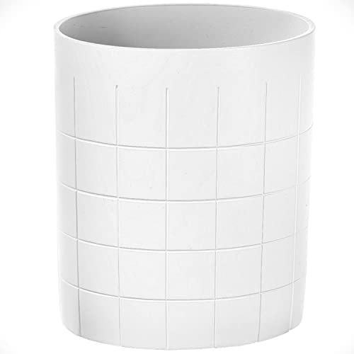 Creative Scents White Bathroom Trash Can - Waste Basket for Bathroom - Space Friendly Small Bathroom Garbage Can, Wastebasket Bin for Bathroom, Powder Room, Bedroom Or Living Room (Polar Collection)