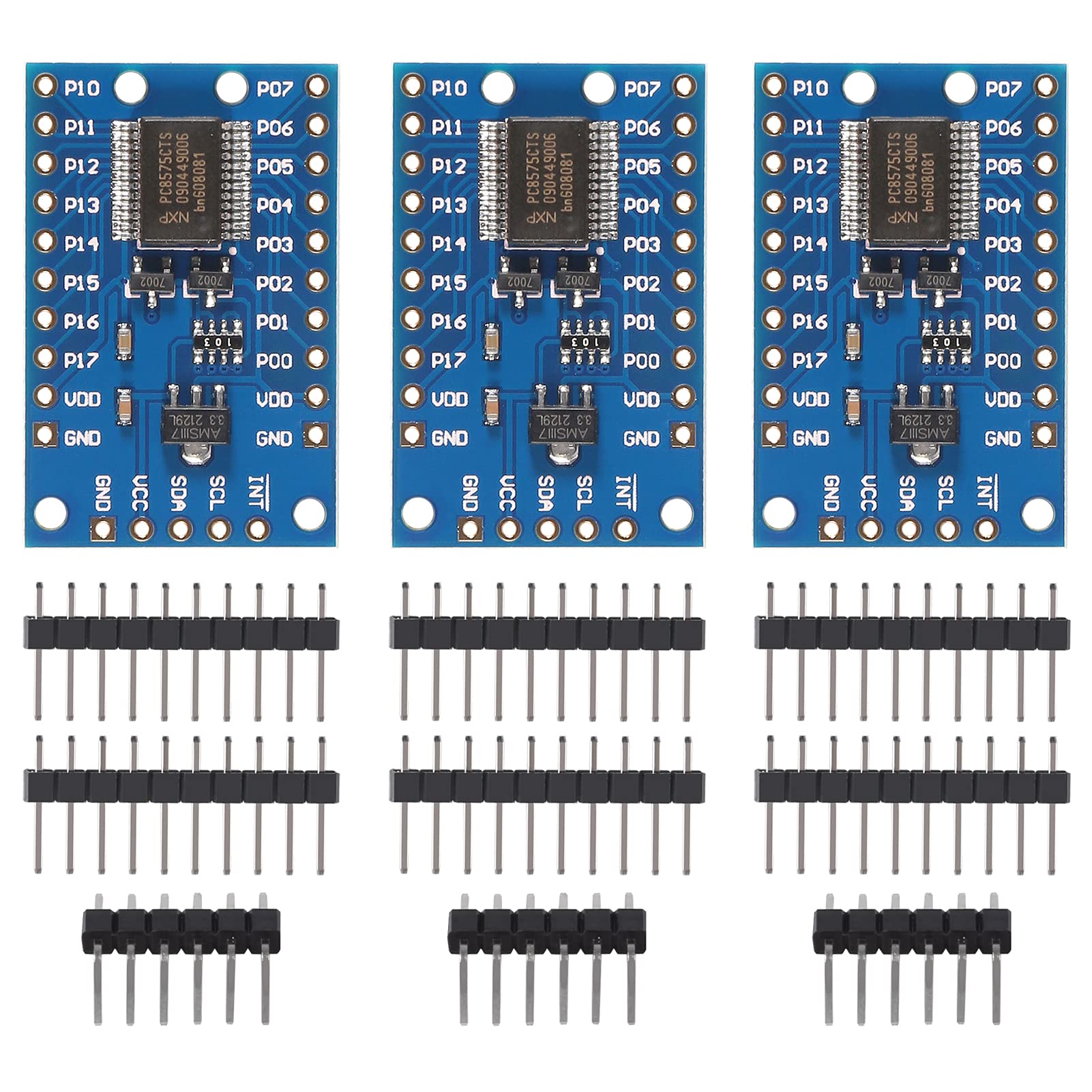 ACEIRMC 3pcs PCF8575 IO Expander Board Module I2C to 16IO IIC I2C I/O Extension Shield Module 16 bit SMBus I/O Ports for Arduino R3 (3pcs)
