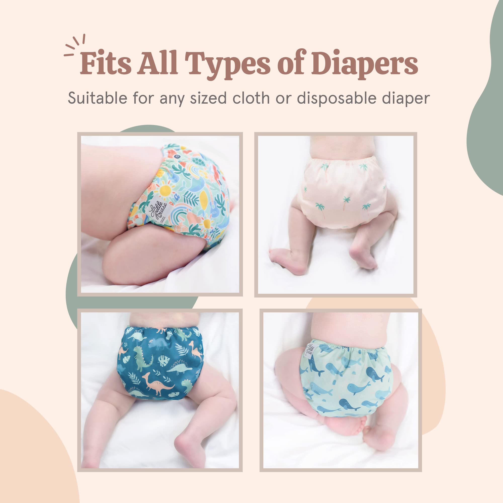 LA PETITE OURSE Cloth Diaper Liners, Cloth Diaper Liner Rolls, Fragrance Free Cloth Diaper Liners, Unscented, SGS Certified, 11.5 X 6.75 inches - 100 Sheets/Roll - Pack of 4