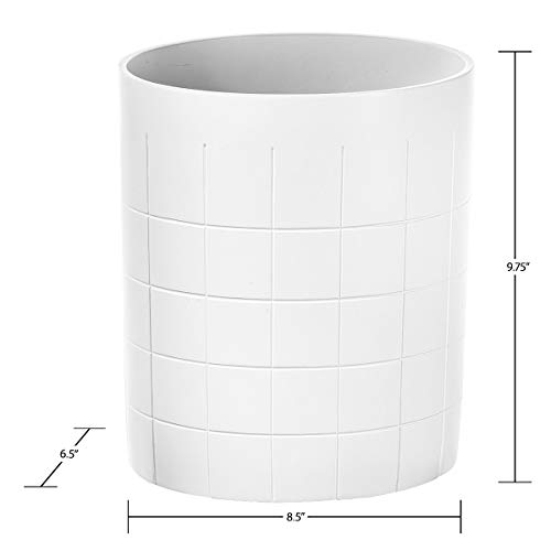 Creative Scents White Bathroom Trash Can - Waste Basket for Bathroom - Space Friendly Small Bathroom Garbage Can, Wastebasket Bin for Bathroom, Powder Room, Bedroom Or Living Room (Polar Collection)