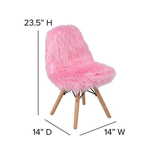 Flash Furniture Kids Shaggy Dog Light Pink Accent Chair