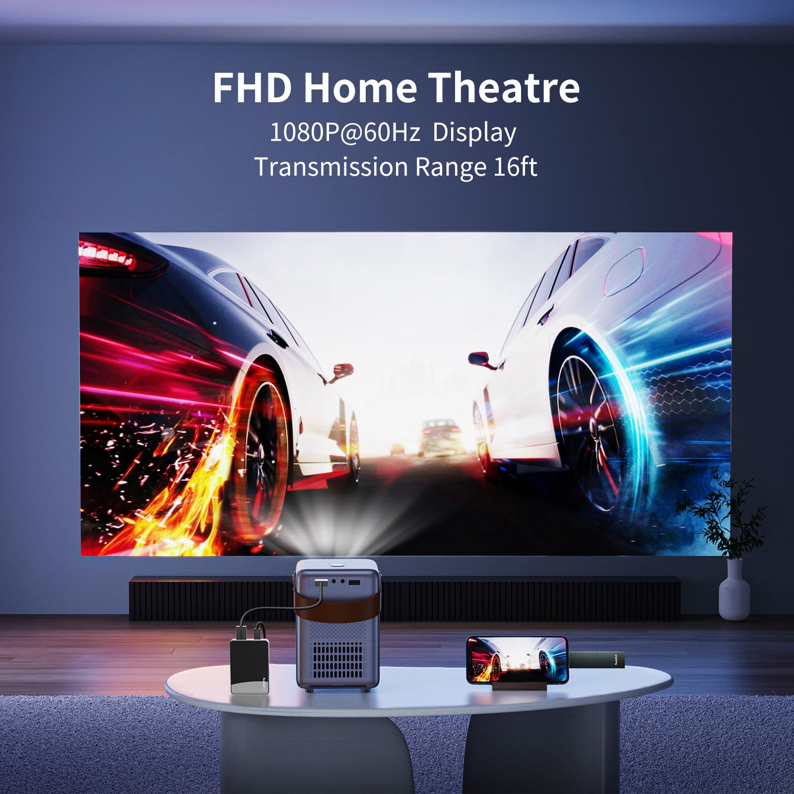 PeakDo HDMI Wireless Transmitter and Receiver, 0 Latency (Line of Sight) Wireless HDMI Extender, 1080P@60Hz Video Transmitter and Receiver for TV or Projector Monitor