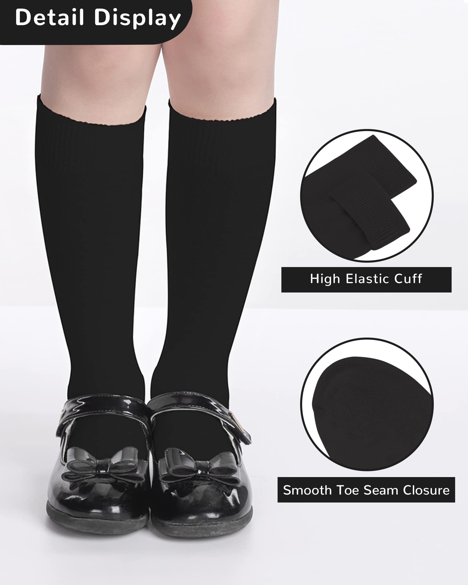 BOOPH Kids Socks Knee High Socks Boys Girls School Uniform Socks 3-5T Green