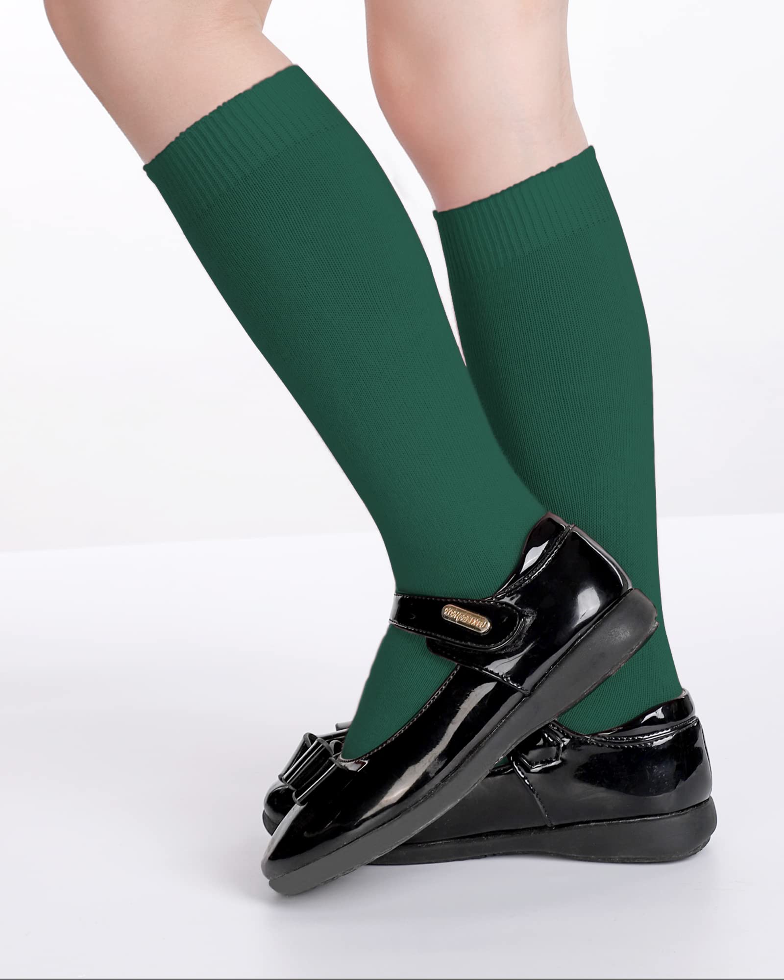 BOOPH Kids Socks Knee High Socks Boys Girls School Uniform Socks 3-5T Green