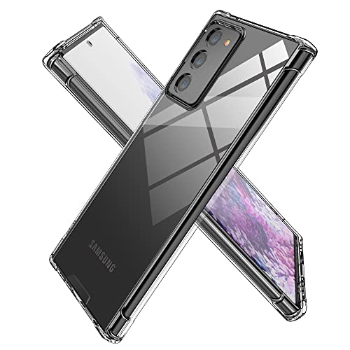 KIOMY Crystal Clear Case for Samsung Galaxy Note 20 5G Hybrid Design [Hard PC Back] with Flexible TPU Frame Shockproof Bumper Protective Transparent Cell Phone Back Cover Slim Fit Enhanced Corners